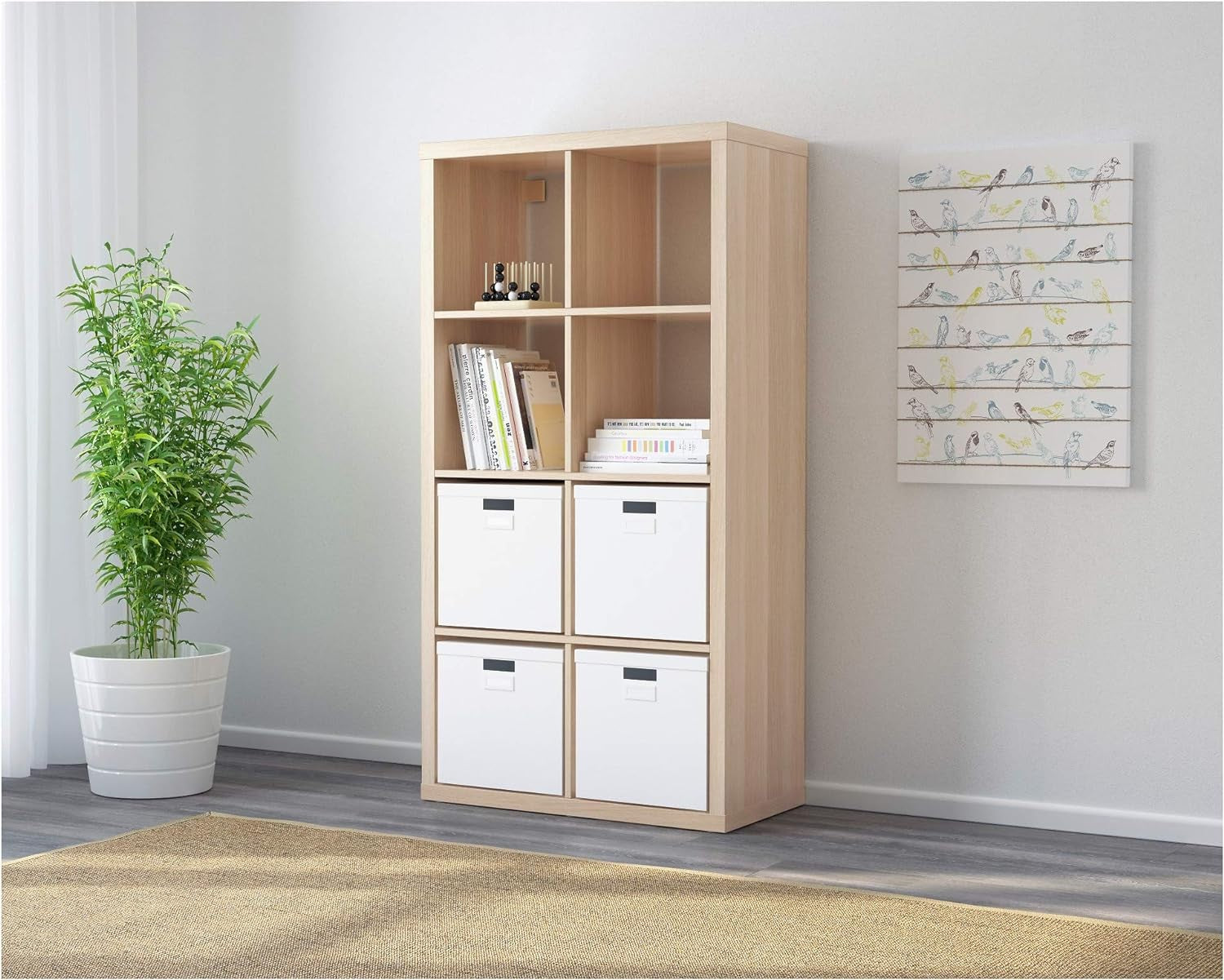 KALLAX 2x4, 77x147cm, White stained oak effect – Home Swede Home