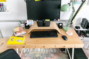 SIGFINN Monitor stand, fixed height, Bamboo veneer– Home Swede Home